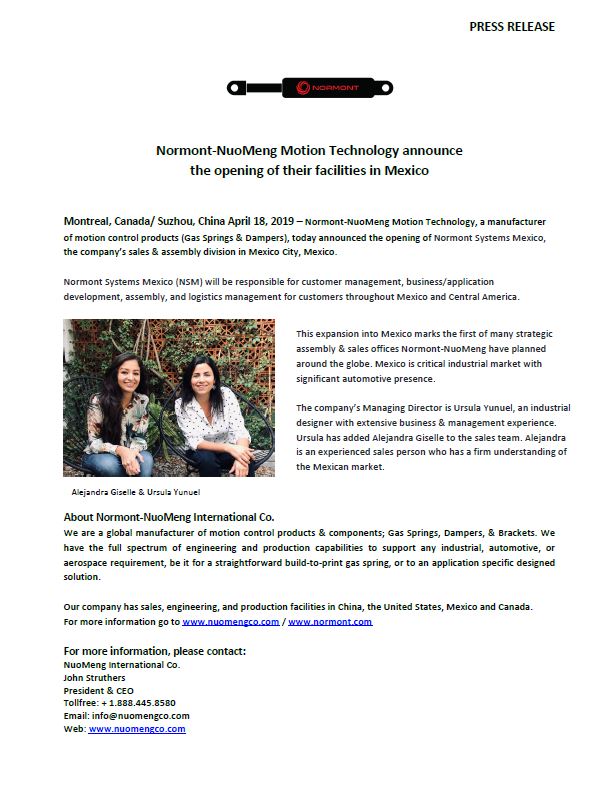 Normont-Nuomeng Expand into Mexico & Central America - Normont ...