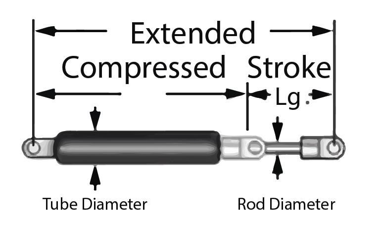 STANDARD GAS SPRINGS-MINI 4 x 12 - Normont Systems
